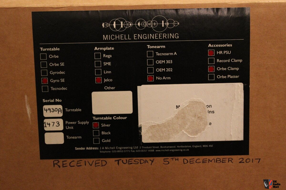Michell Gyro SE With Orbe Clamp & Spindle Also HR Power Supply Only 10 ...