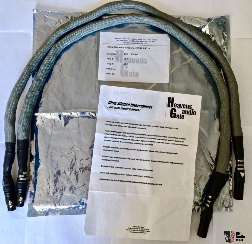 SOLD! Heavens Gate Audio Ultra Silence Interconnect XLR 1M For Sale ...