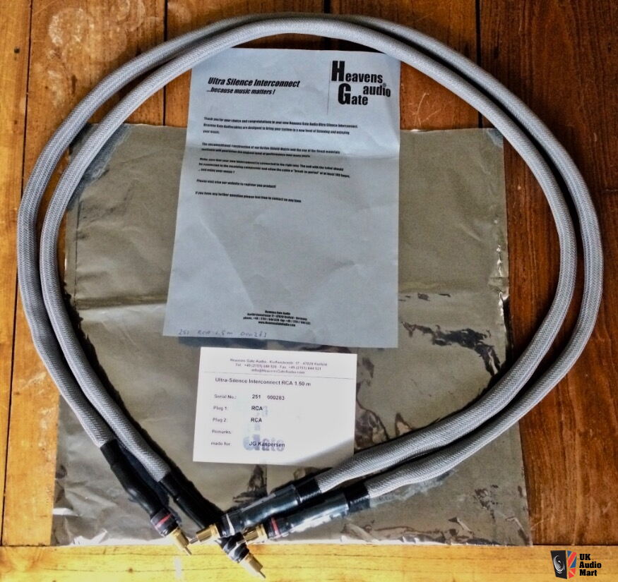 Heavens Gate Audio Ultra Silence RCA interlink interconnect 1,5M Photo ...