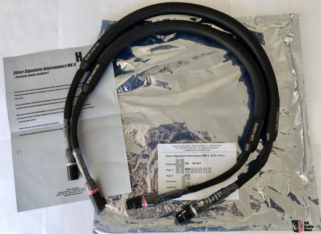 Heavens Gate Audio Silver Signature MKII Interconnect XLR 1 Meter For ...