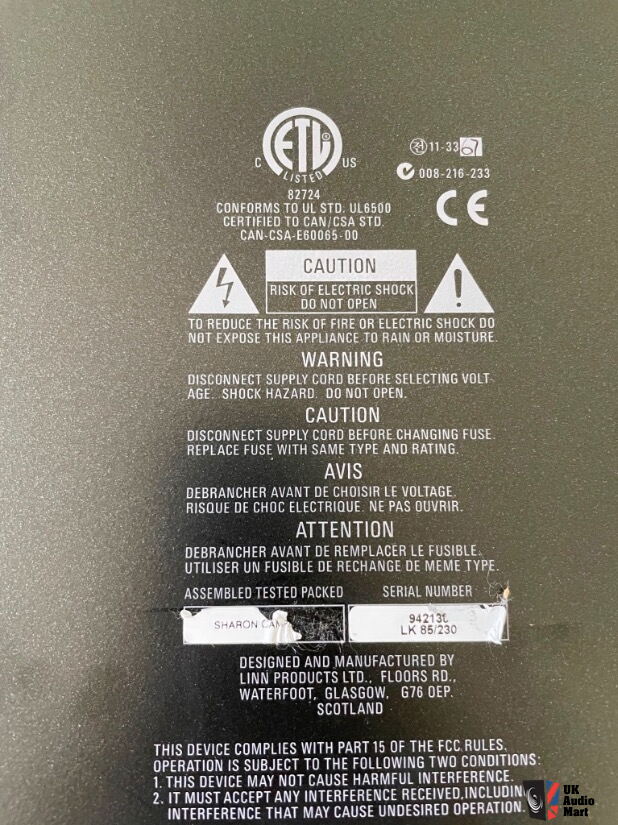 Linn LK85 Power Amplifier + 4 X BFA Plugs and manual Photo #3609399 ...