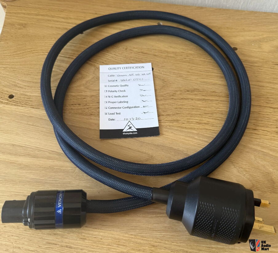 Shunyata Research Venom V12 NR Power Cable Dealer Ad - UK Audio Mart